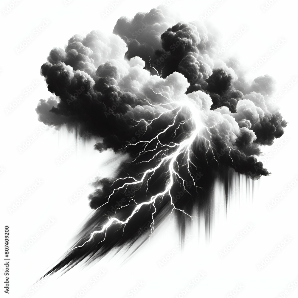Black and White High Energy Power Lightning Bolt Thunderbolt Electrical ...