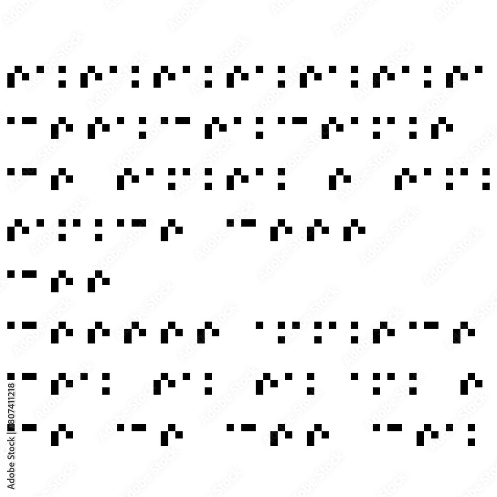 Cryptic unreadable isolated pixel Text. Futuristic alien alphabet ...