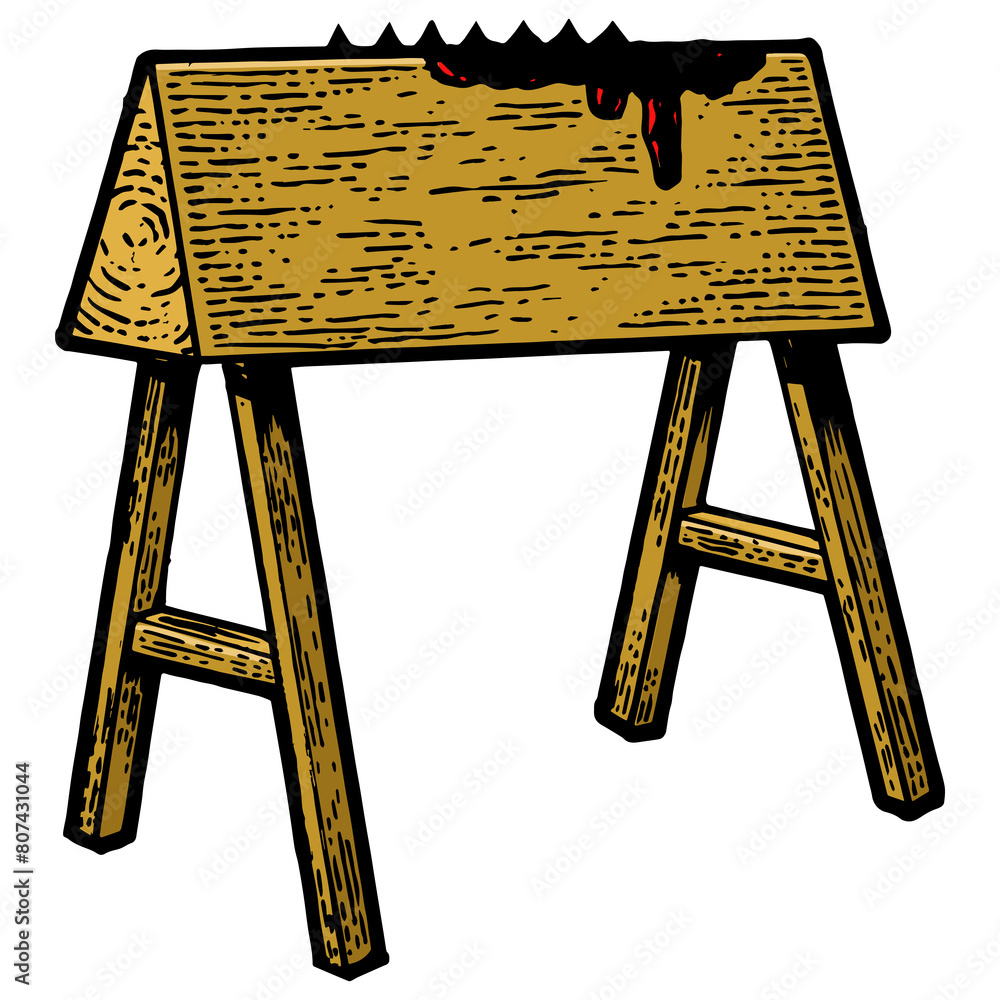 Ilustración de Stock Wooden horse spanish donkey medieval torture ...
