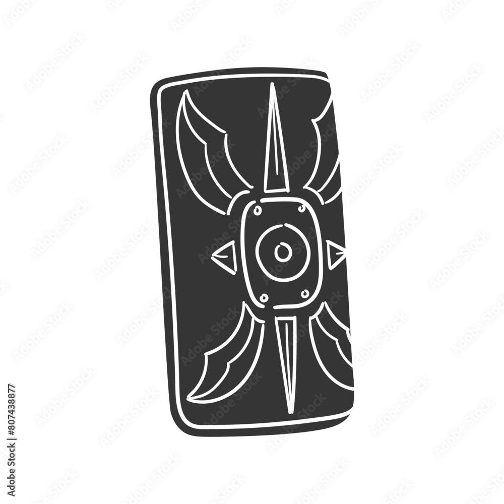 Roman Shield Icon Silhouette Illustration. Ancient Vector Graphic ...