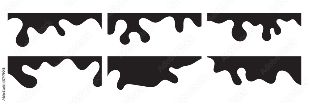 Website border, web page divider shapes. Set of separator footers ...