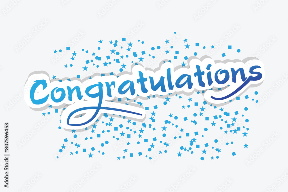 Congratulations Typography Lettering Handwritten vector for greeting ...