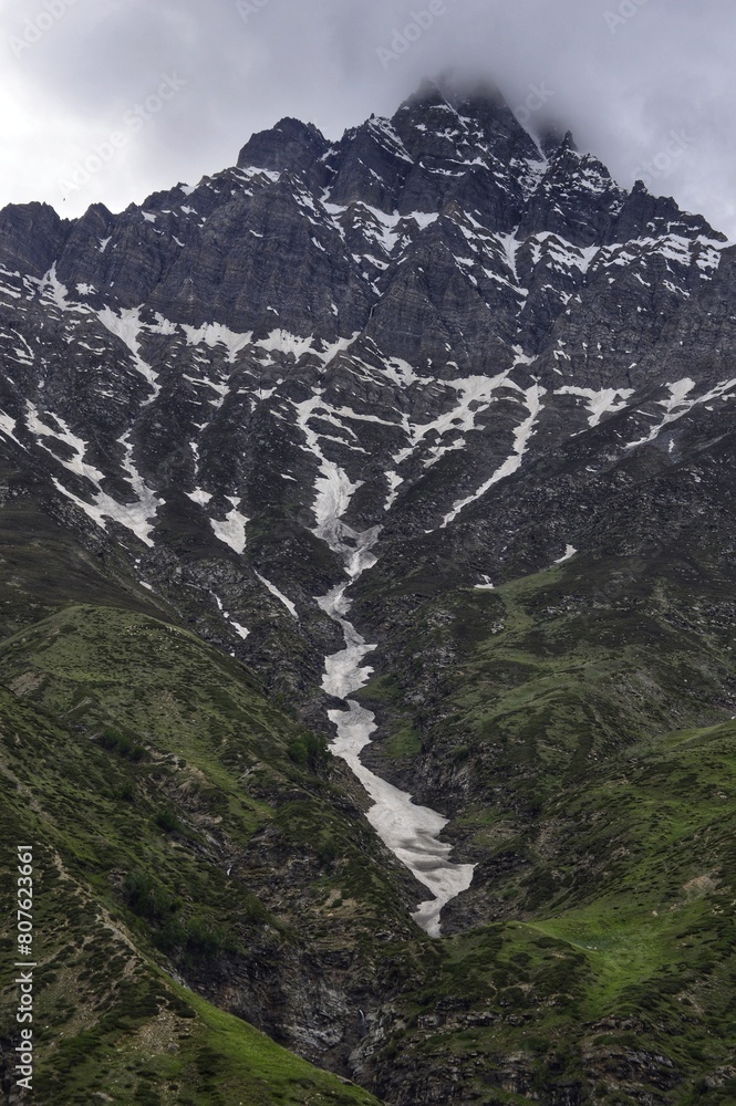 Pir Panjal range of mountain as seen in Pattan valley of Lauhal and ...