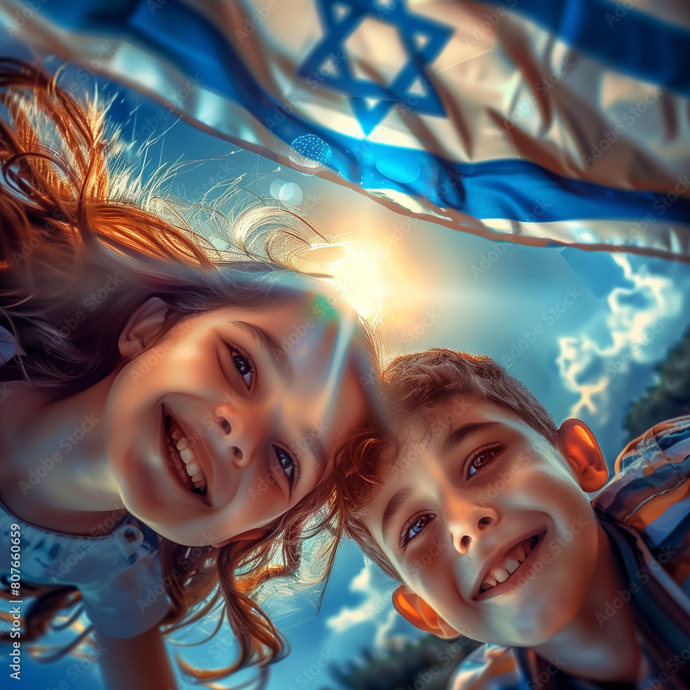illustration of Israel and Jewish identity, featuring two children ...
