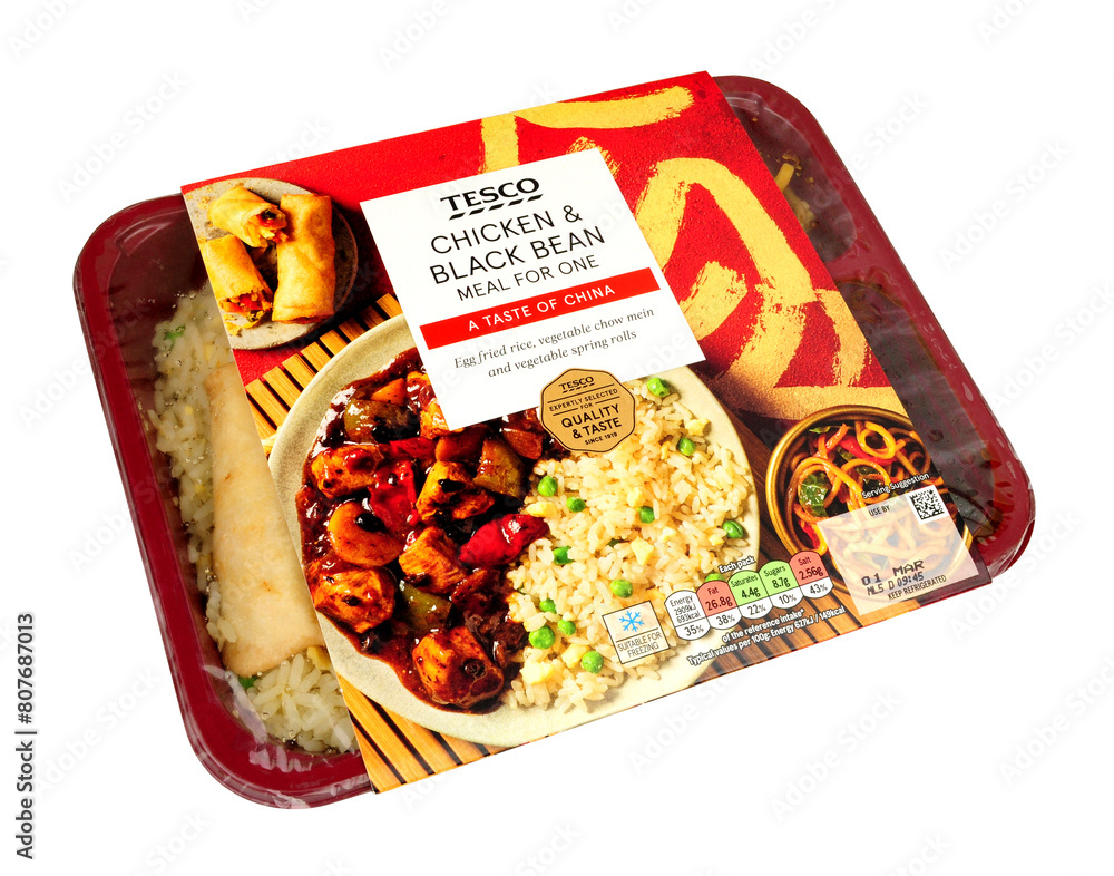 Tesco chicken and black bean sauce meal for one with egg fried rice ...