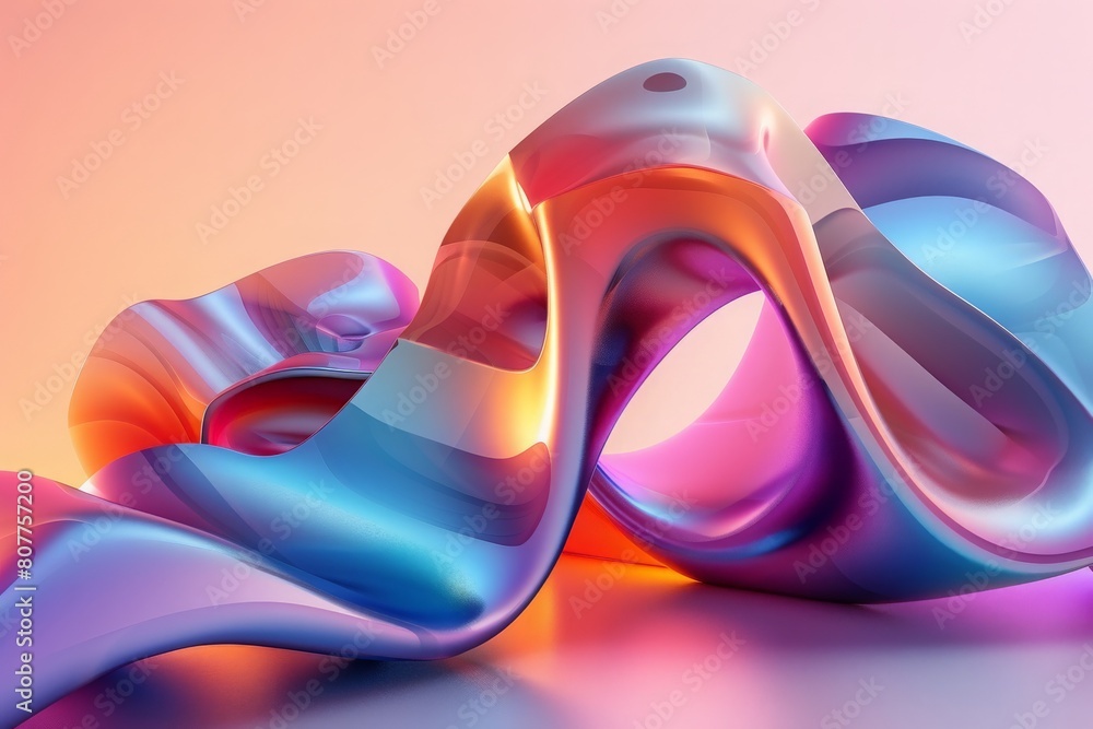 Abstract colorful 3d shape, cinema 4d, ambient occlusion, render, maya ...