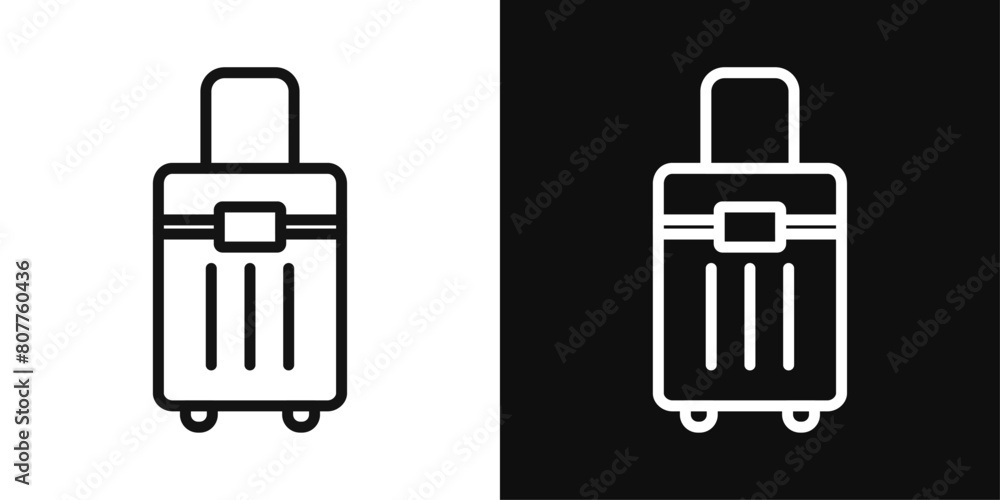 Journey Gear Icon Set. Travel suitcase and luggage vector symbols ...