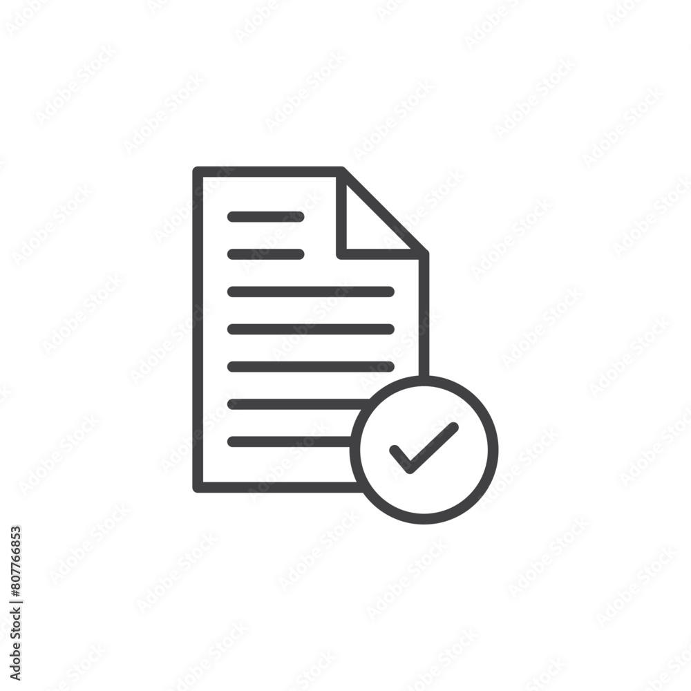 Document Confirmation Icon Set. Completed forms with verification tick ...