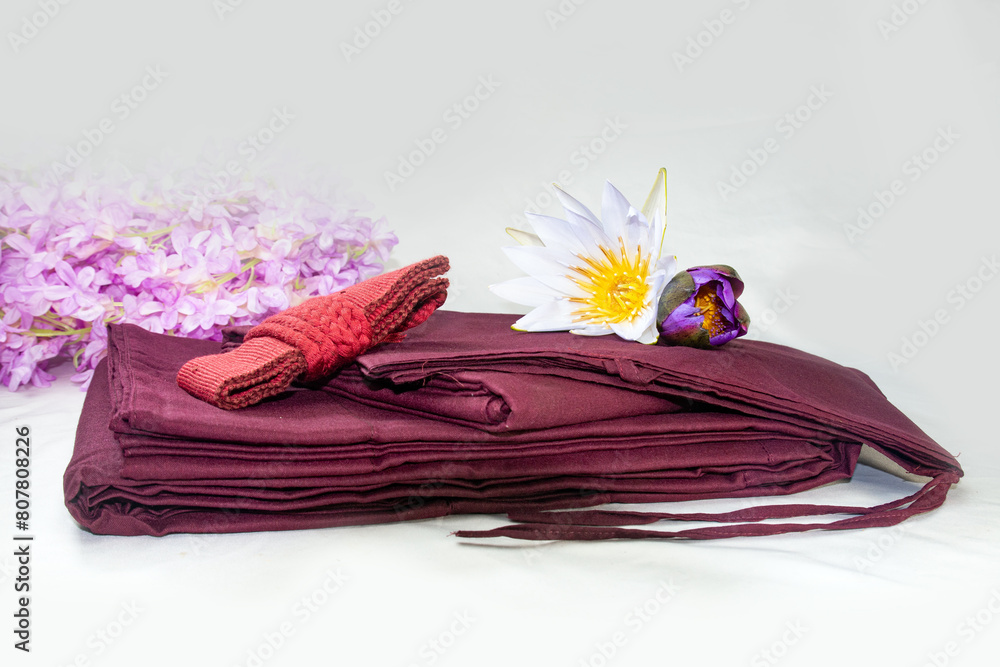 Foto de Stock Kāṣāya are the robes of fully ordained Buddhist monks. In ...