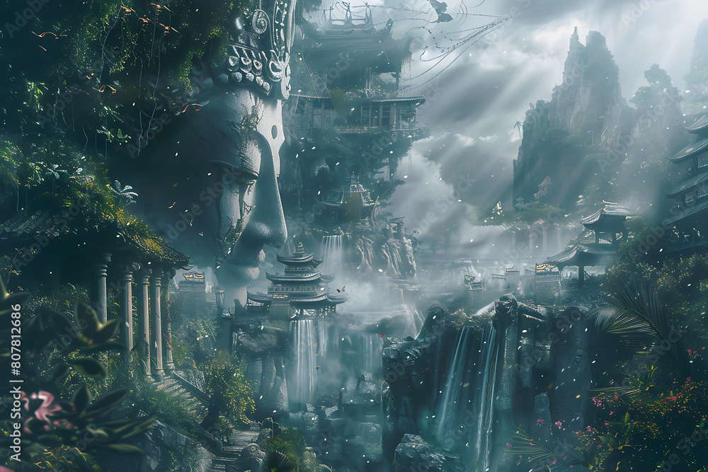 The awakening of Varahama symbolizes the rebirth of the world, depicted ...