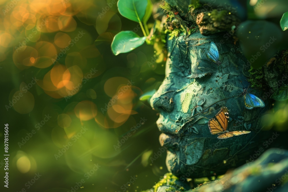 Bokeh photo of mother earth gaia is looking after her children, the ...