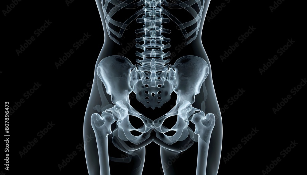 X-ray of the human pelvic region hip bones, sacrum and coccyx Concept ...