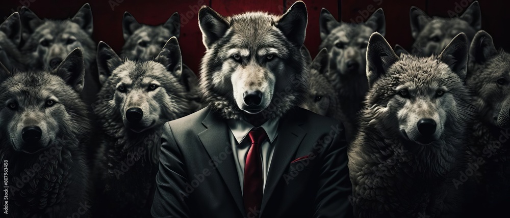 The stark contrast of power and vulnerability depicted with a wolf in a ...