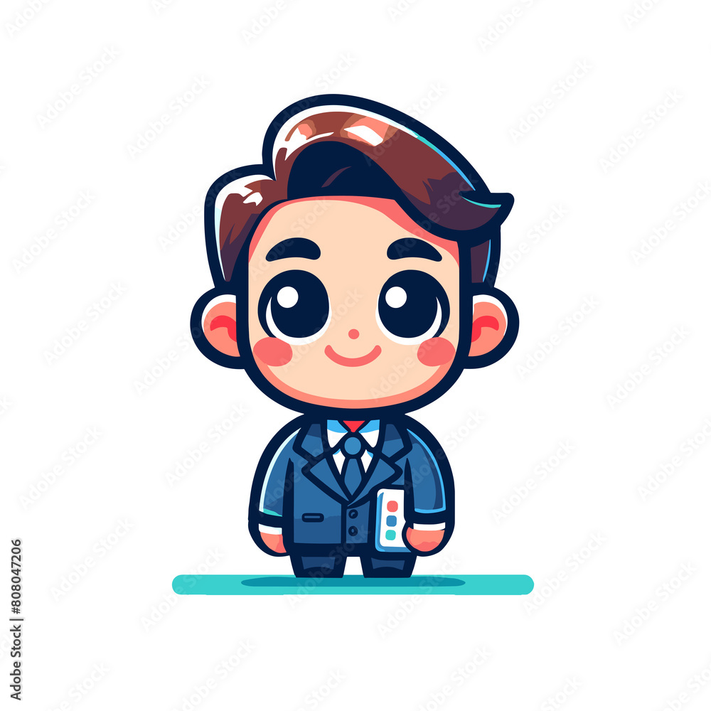 Cartoon-style Illustration of a Friendly Investment Banker Character ...