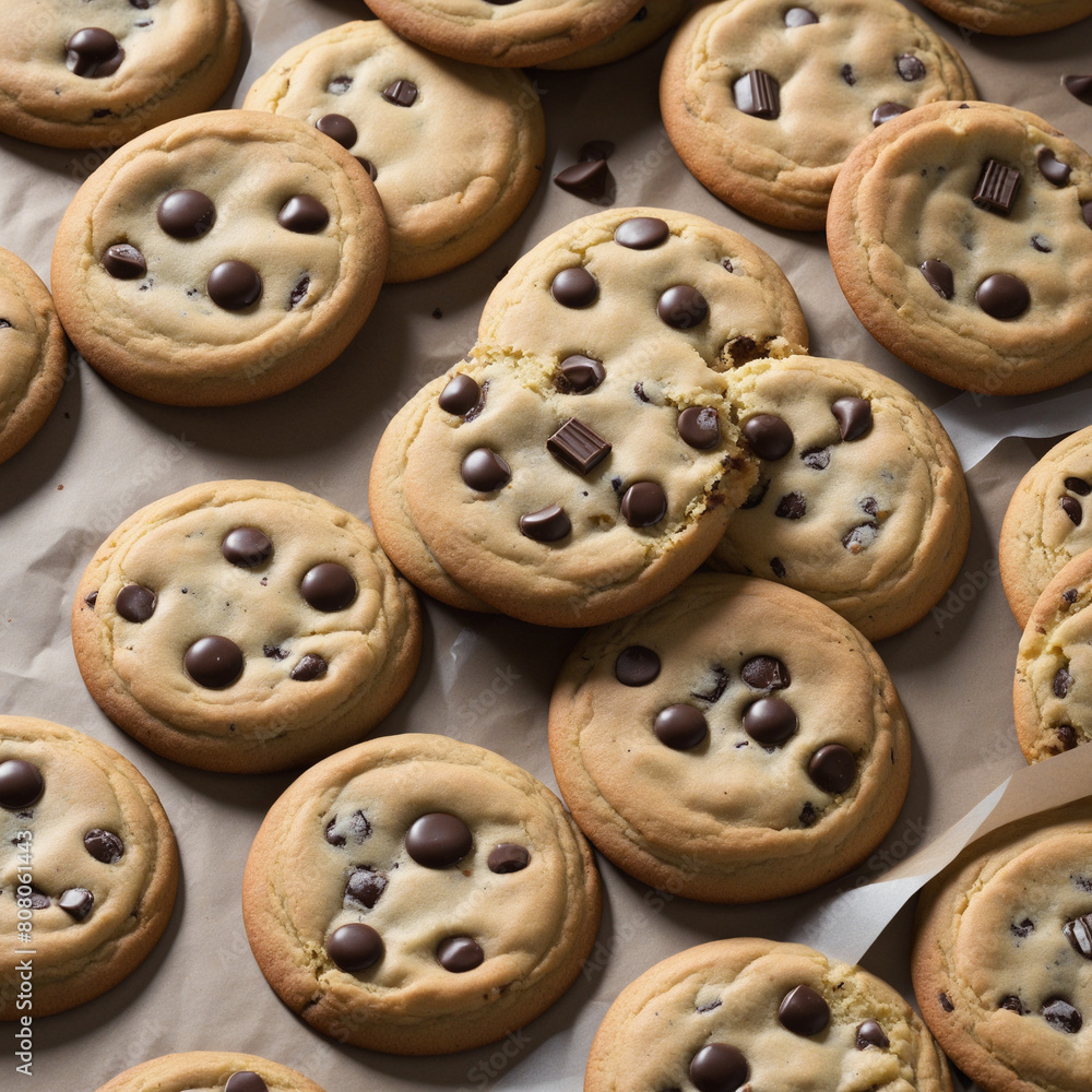 Homemade chocolate chip cookies come in a cardboard box made with a ...