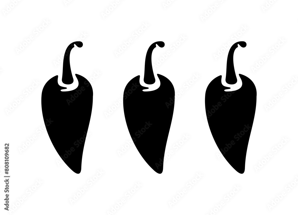 Hot chili pepper heat scale from low to high logo design. Spicy chili ...