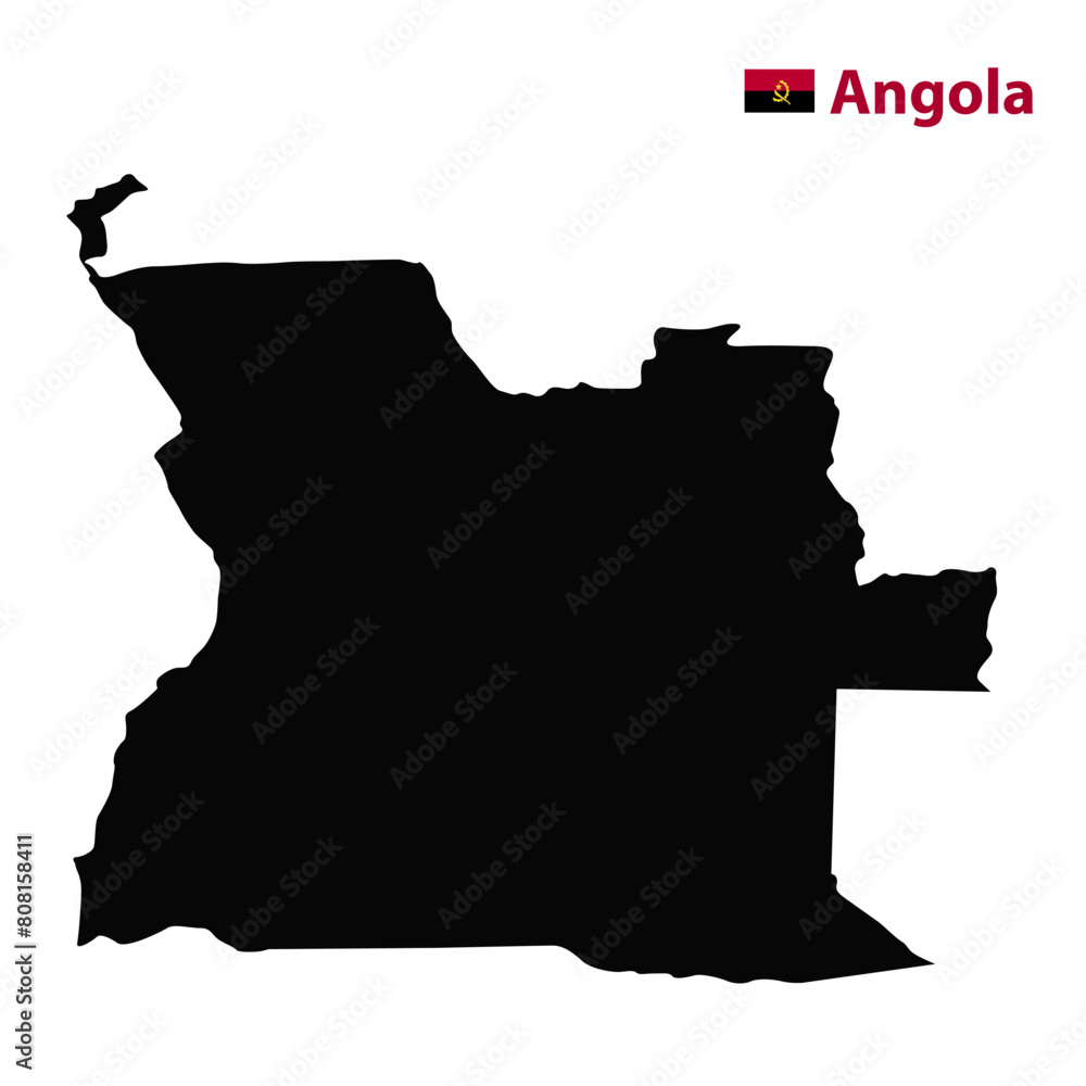 Maps of Angola . Flag map of Angola . Angola country map vector with regional areas Stock Vector ...