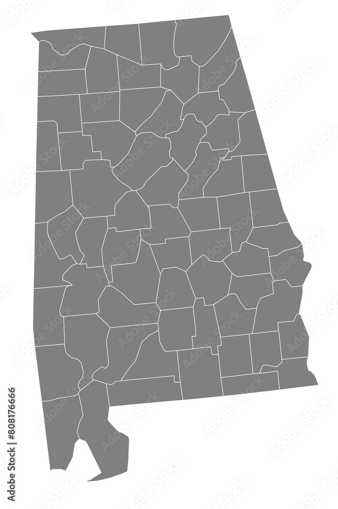 Map of the US states with districts. Map of the U.S. state of Alabama ...