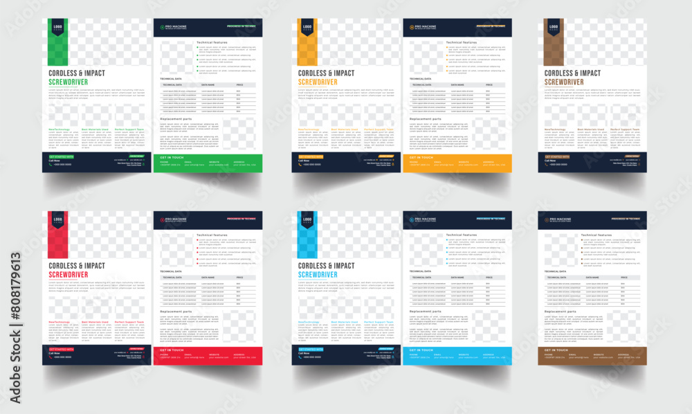 Стоковое векторное изображение «Technical Data Sheet layout template ...