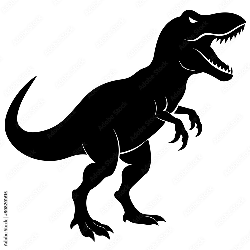 T-rex tyrannosaurus silhouette. Vector illustration growling screaming ...