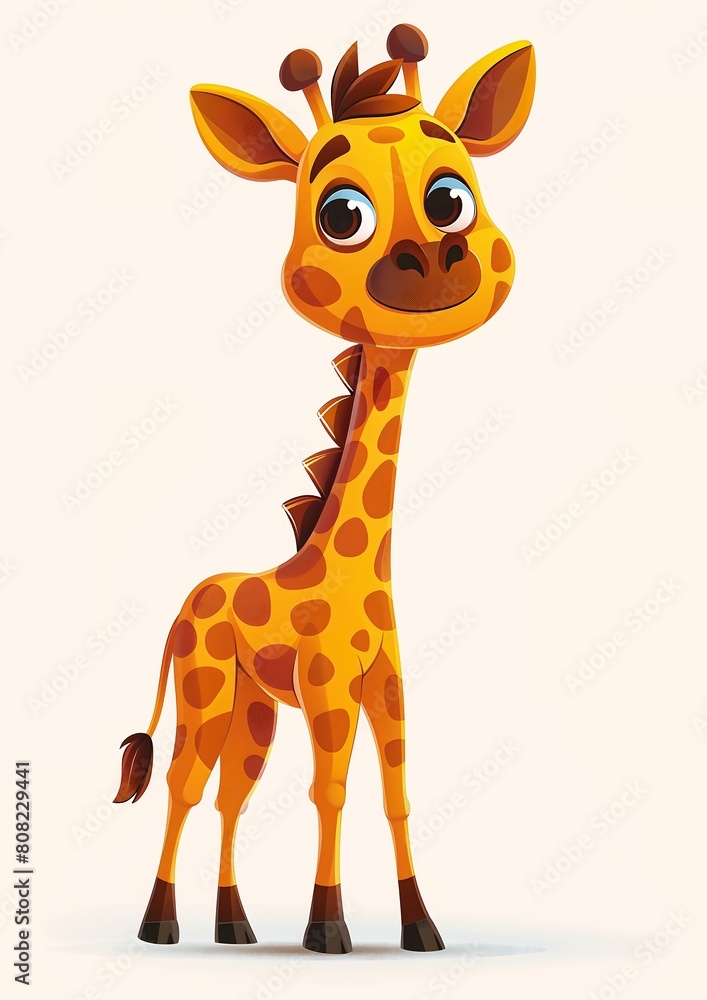 cartoon giraffe large head long neck poster spikes cub chest high ...