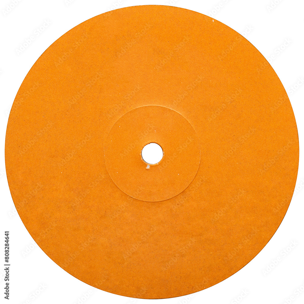 vinyl vintage orange label, realistic photography isolated png on ...