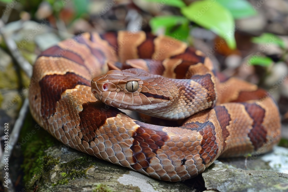 Biodiversity in Focus: Southern Copperhead Snake in Natural Habitat ...