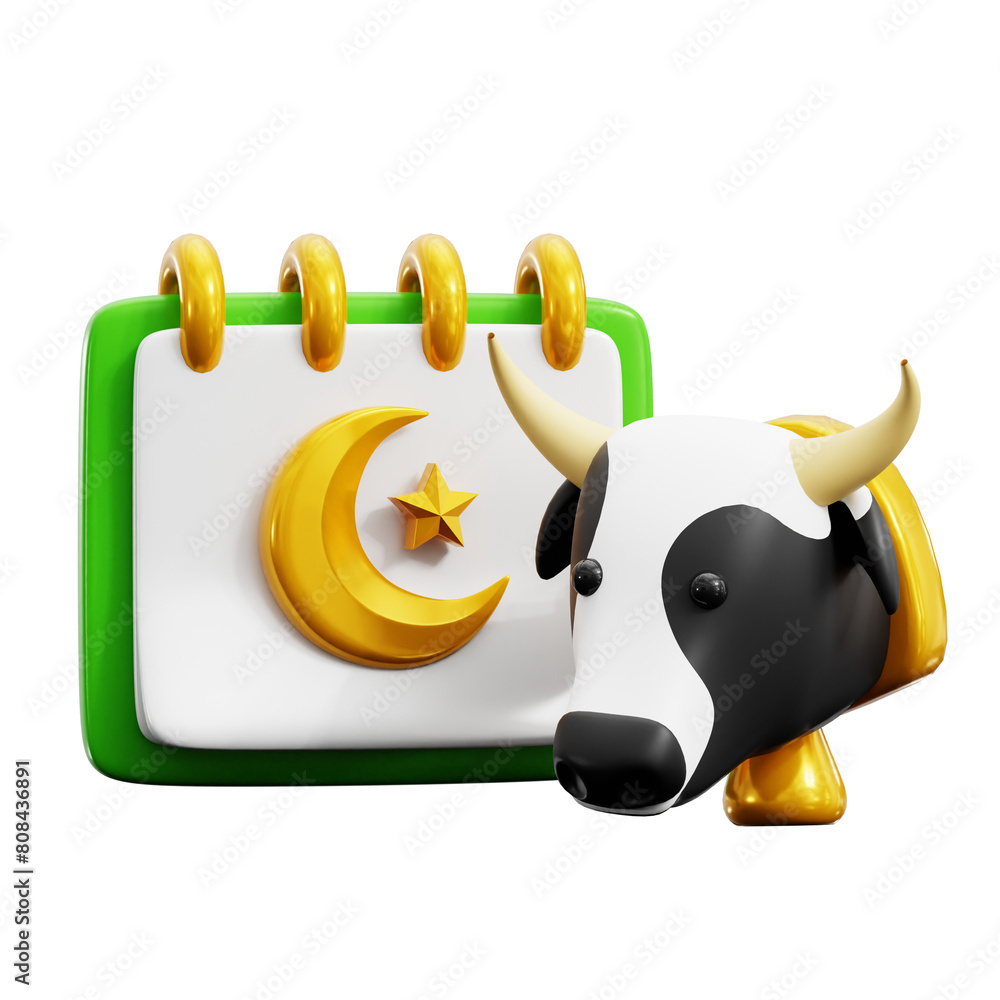 cow head with islamic calendar for livestock animal sacrifice eid adha ...