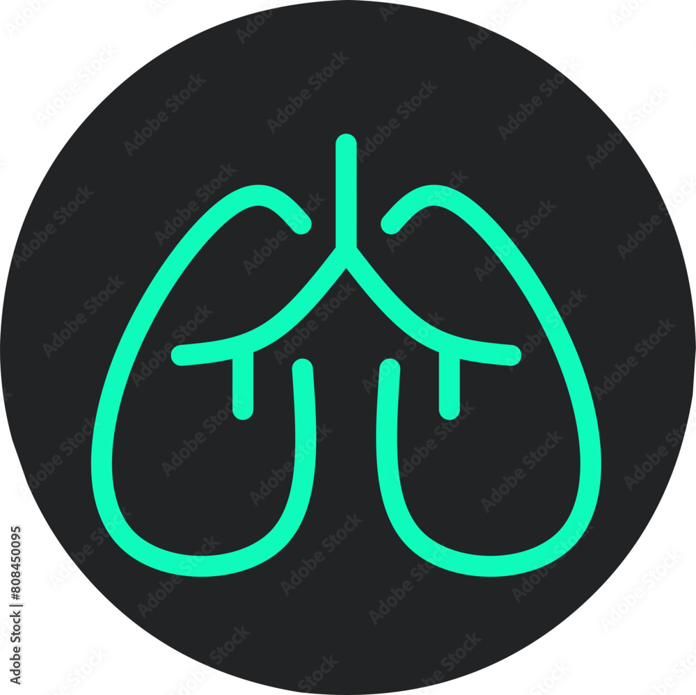 Lungs icon. Simple outline style. Human internal organs, lungs ...