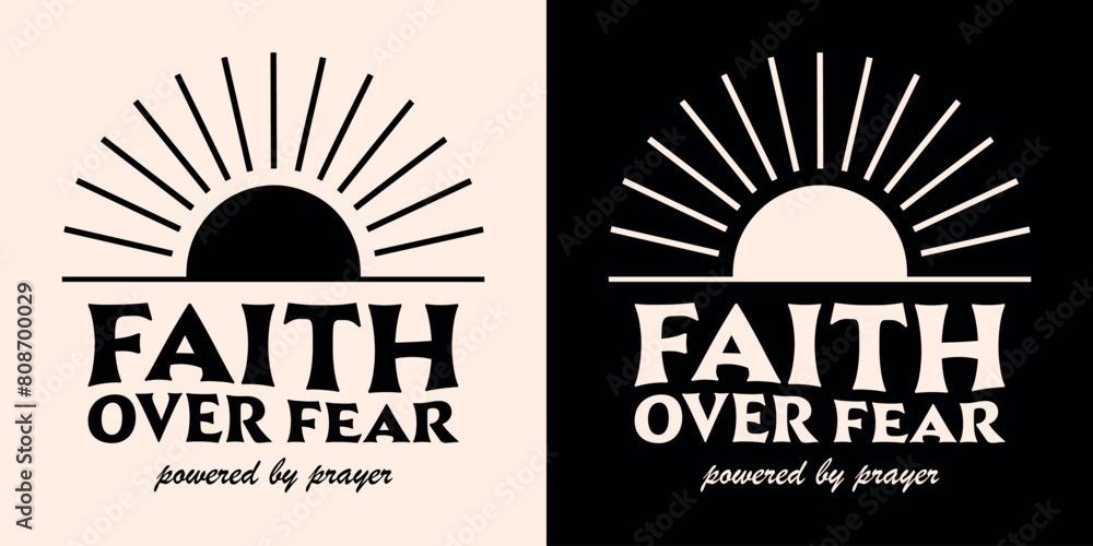 Faith over fear powered by prayer lettering Bible verse psalm quotes ...