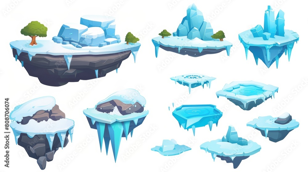 Isolated texture set for empty virtual location with snow kit for ...