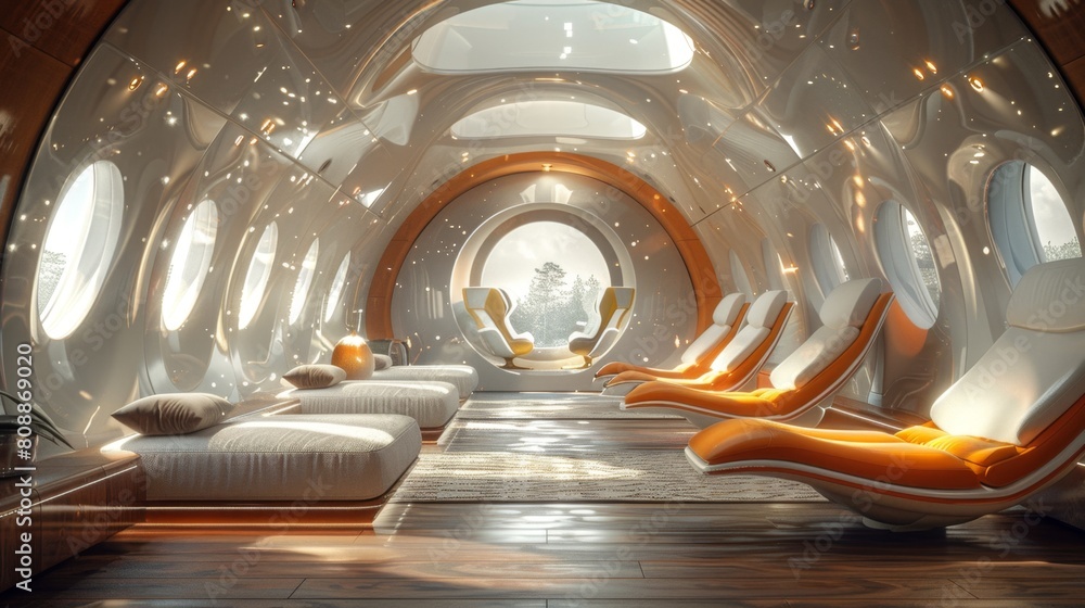 Luxurious First Class Cabin of a Small Private Plane - 4K Wallpaper ...