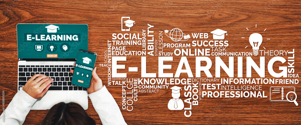 E-learning and Online Education for Student and University Concept ...