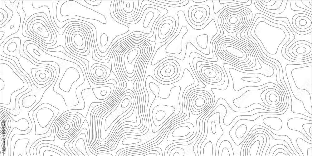 Ocean topographic line map with curvy wave isolines vector illustration ...