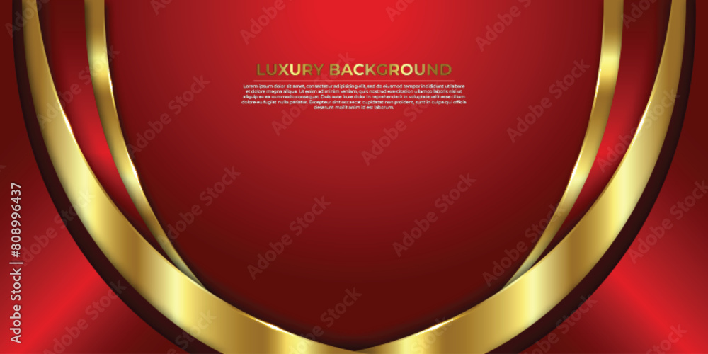 Red Gradient Background With Golden Shapes Stock Vector | Adobe Stock