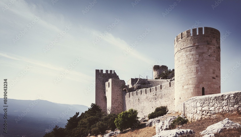 castle ruins, featuring the rugged beauty of crumbling walls and moss ...