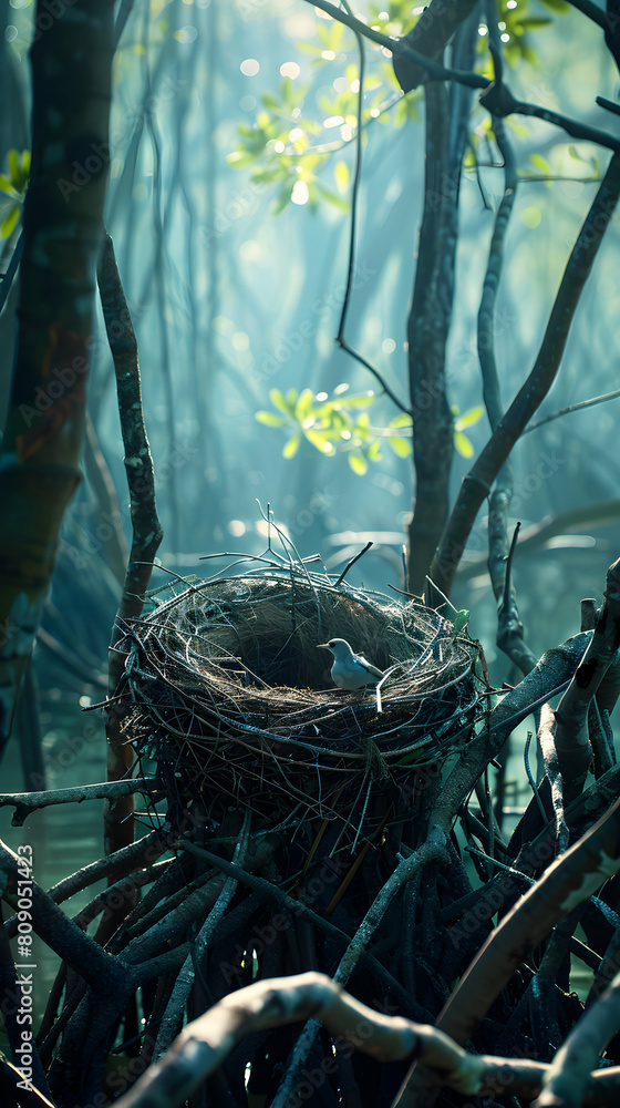 Birds Nesting Among Mangrove Roots: Illustrating the Vital Role of ...