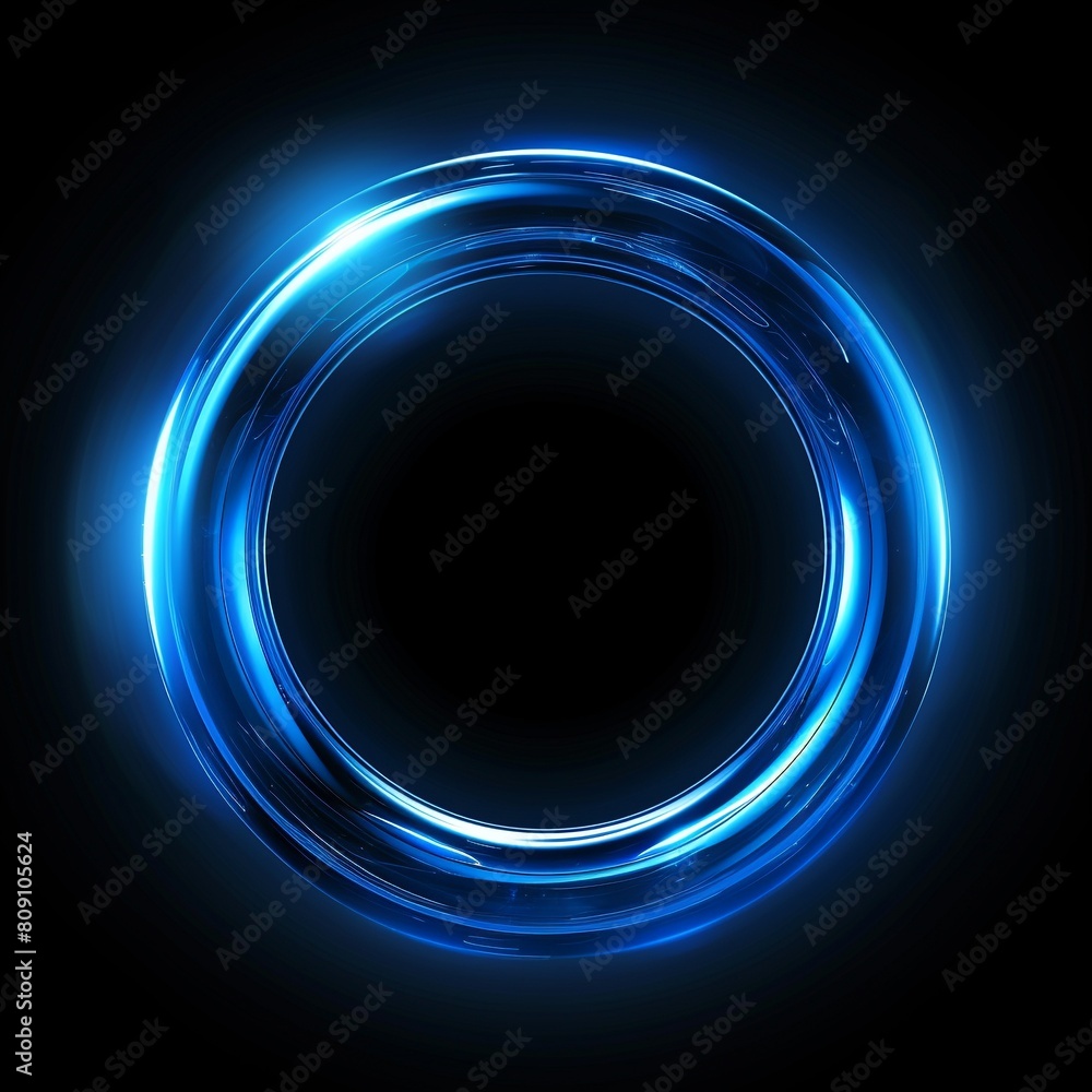 Bright blue halo. Abstract glowing circles. Light optical effect halo ...