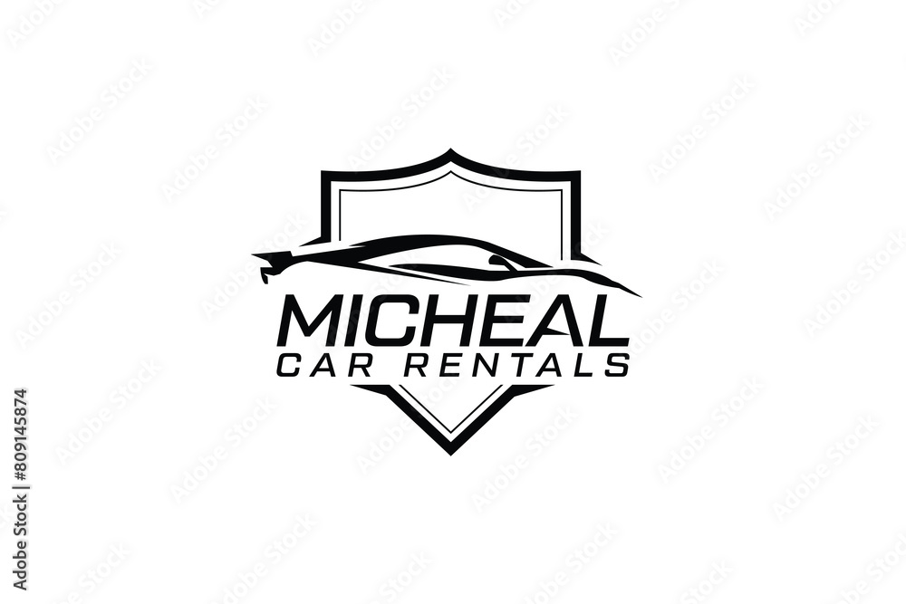 car rental logo, car detailing and car wash logo with a super car ...