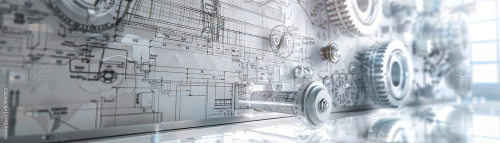 Mechanical Engineer's Wall: Adorned with mechanical drawings, CAD ...