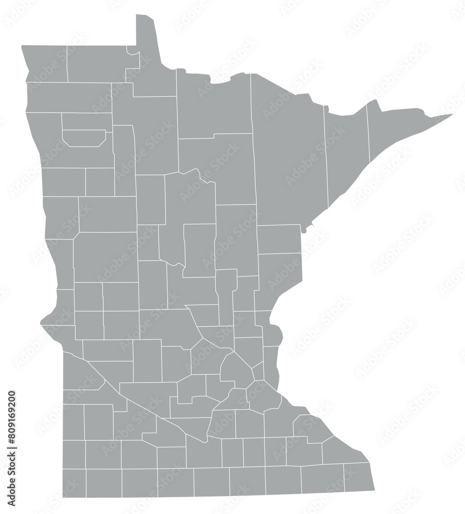 Map of the US states with districts. Map of the U.S. state of Minnesota ...