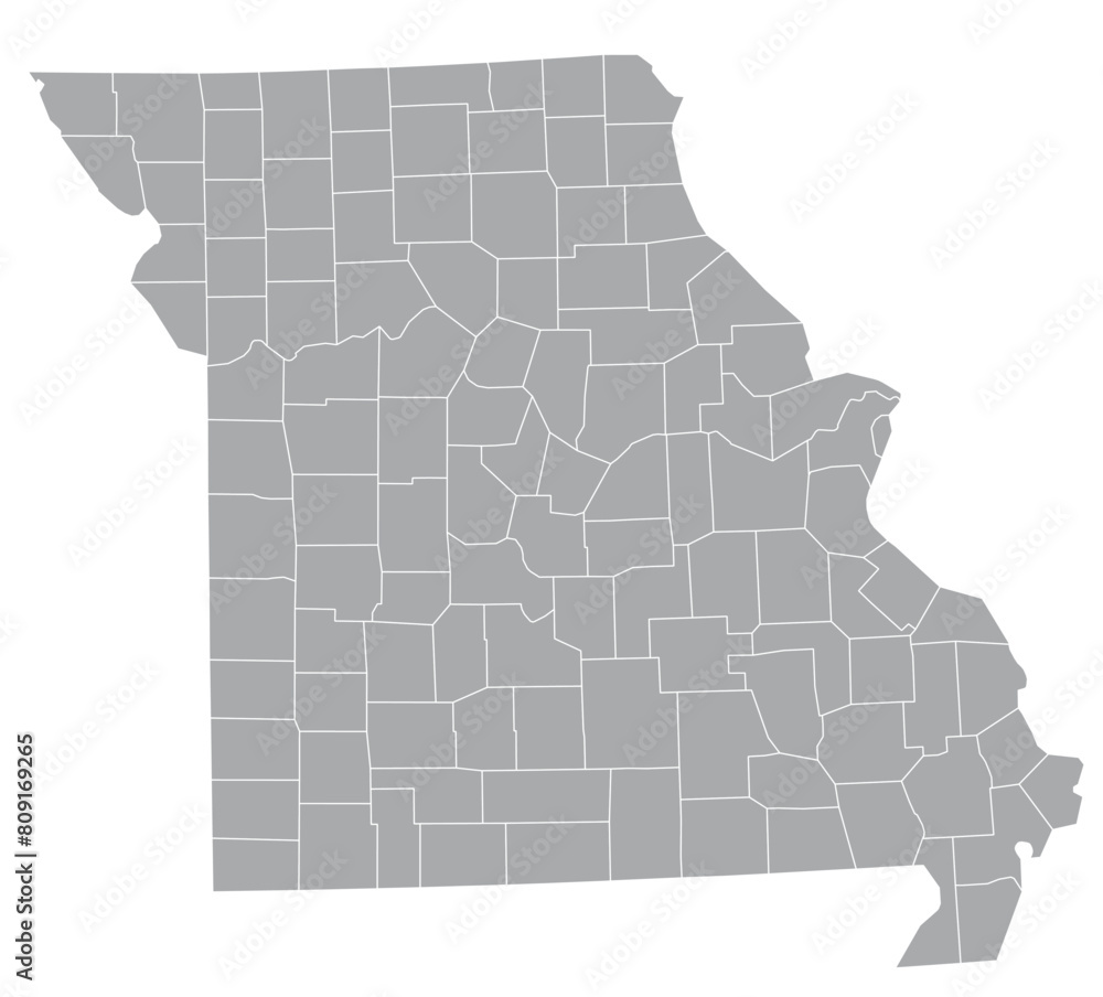 Map of the US states with districts. Map of the U.S. state of Missouri ...