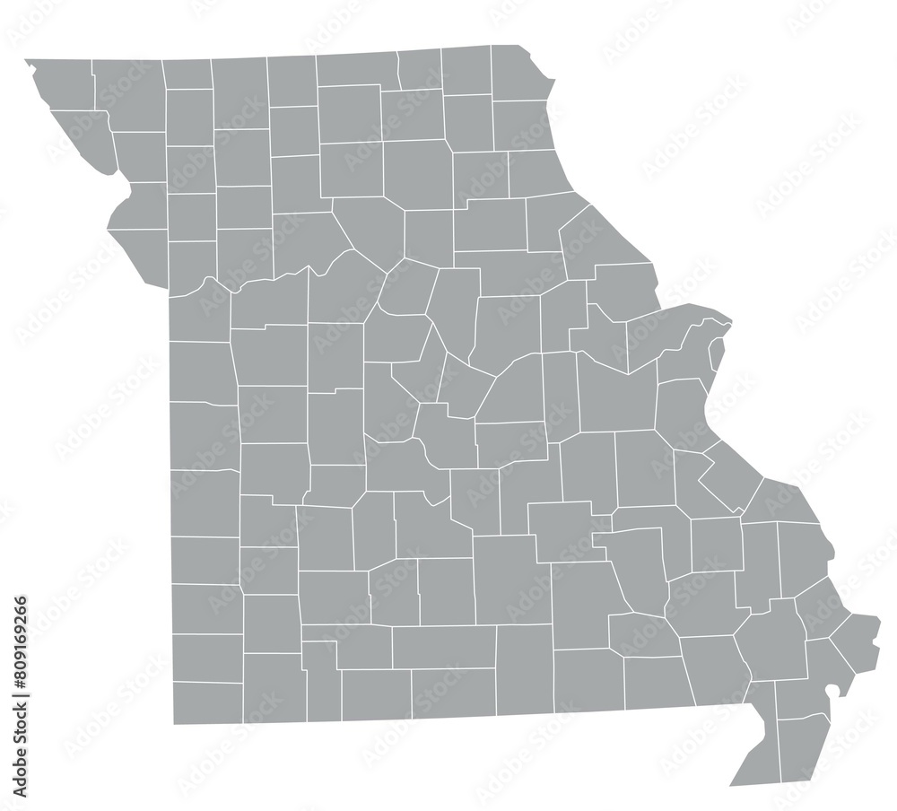 Map of the US states with districts. Map of the U.S. state of Missouri ...