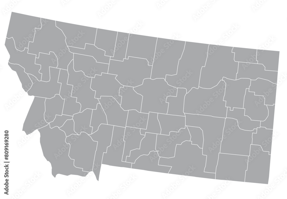 Map of the US states with districts. Map of the U.S. state of Montana ...