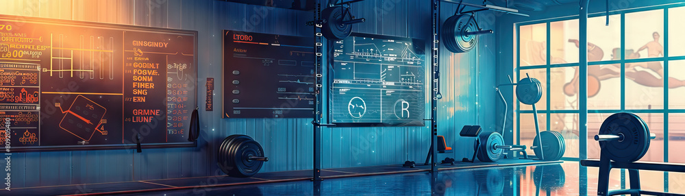 Fitness Trainer's Gym Wall: Covered in workout routines, fitness goal ...