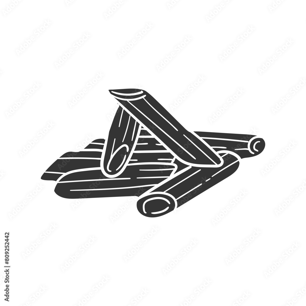 Penne Icon Silhouette Illustration. Italian Pasta Vector Graphic ...