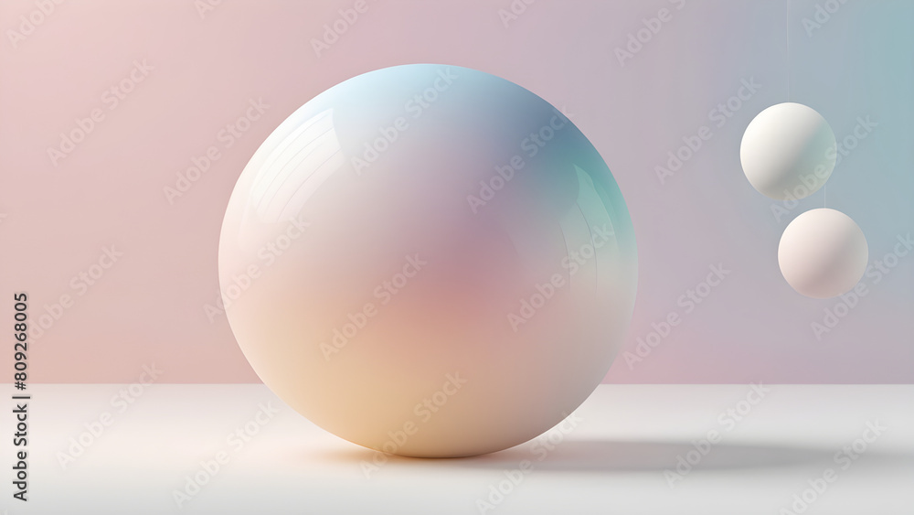 Pastel colored circular sphere, geometric graphic diagram that can be ...