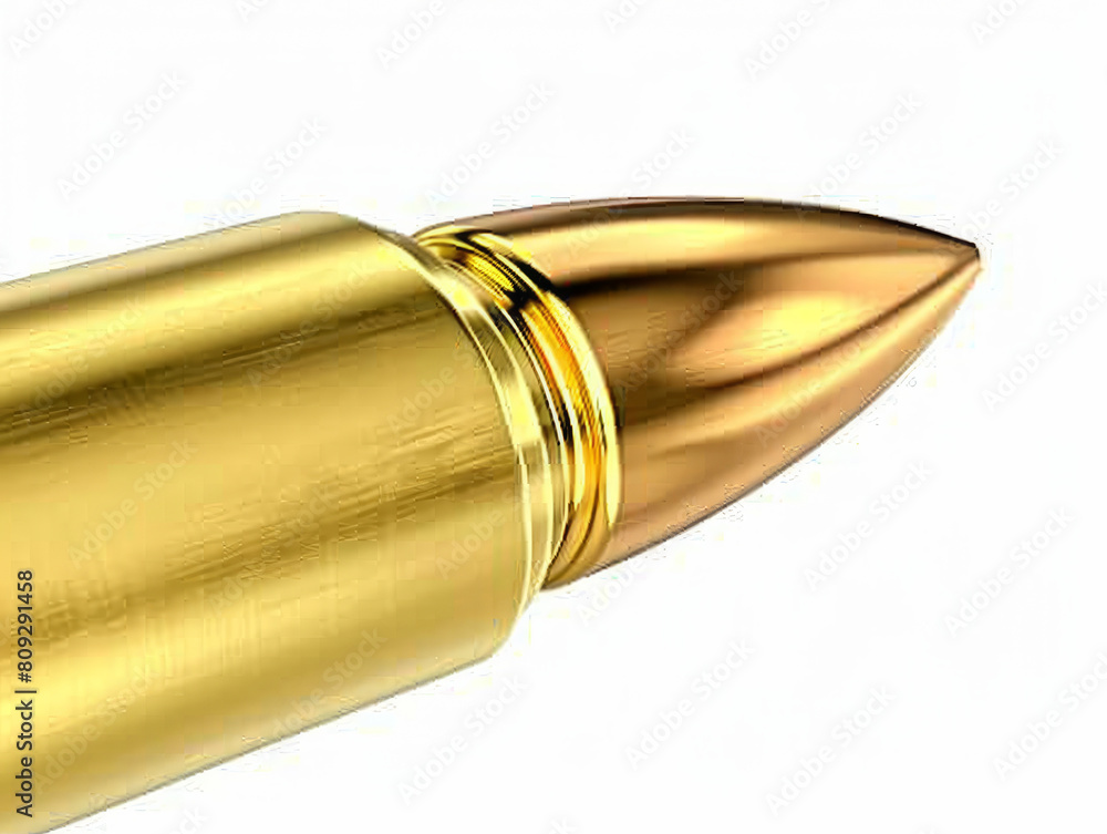 Shiny Gold Bullet Isolated on White Background Stock Illustration ...