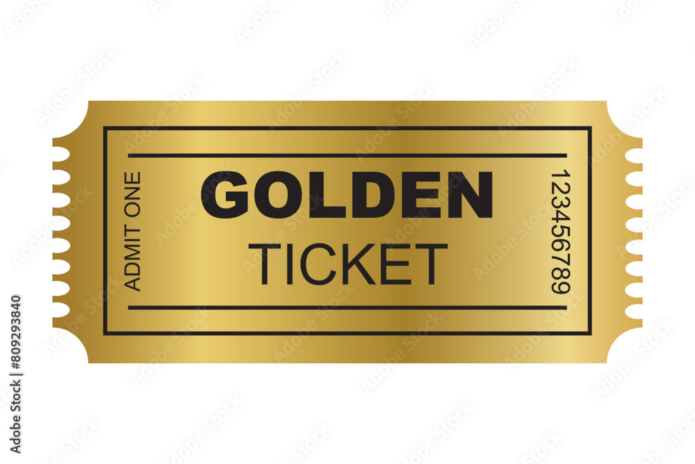 Golden Ticket Template Images Stock Vector | Adobe Stock