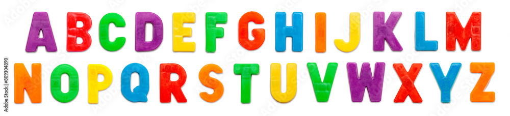 Isolated Magnetic Plastic Alphabet Toy ABC Letters On Transparent ...